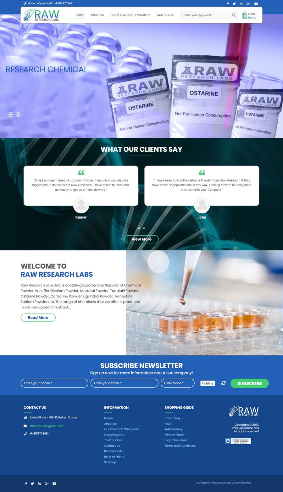 Chemical Web Design Portfolio, Best Chemical Website Design Portfolio